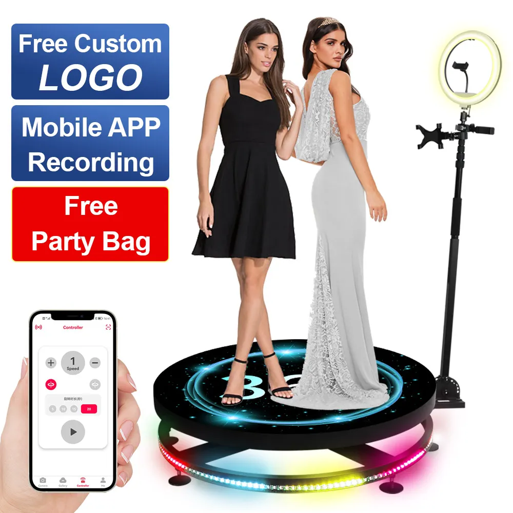Portable Selfie 360 Spinner Photo Booth 360 Degree Platform With Stage ...