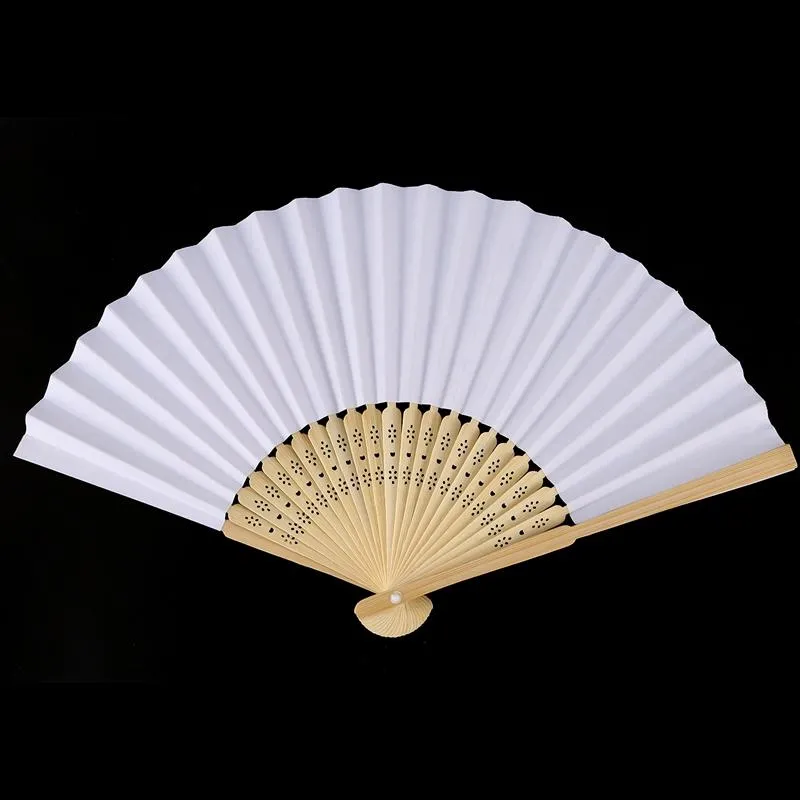 Elegant White Paper Hand Fans - Decorative Folding Fans for Weddings ...