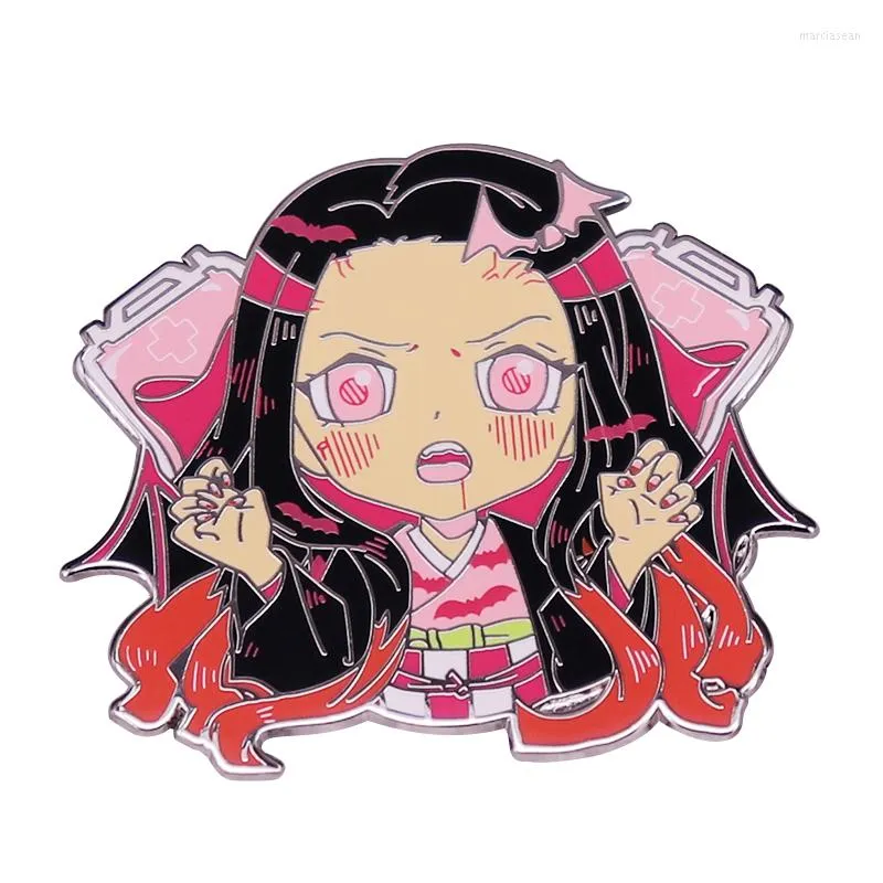 Kamado Nezuko Enamel Pin Cute Anime Brooch For Pin Backpack, Jewelry ...