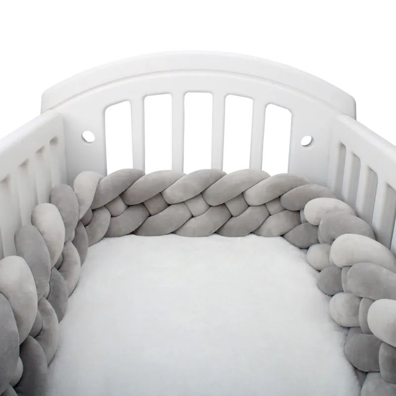Crib Bedding Bumpers: Soft Braid Knot Pillow Cushion, 4 Strand Baby Cot ...