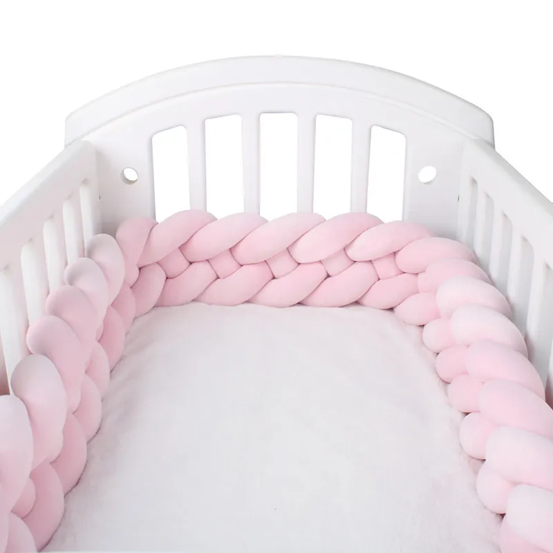 Crib Bedding Bumpers: Soft Braid Knot Pillow Cushion, 4 Strand Baby Cot ...
