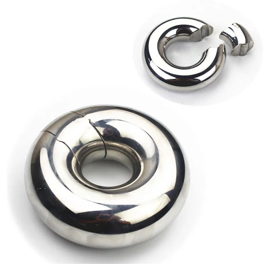 16 Sizes Scrotum Pendant Stainless Steel Cockrings Lock Rings Work