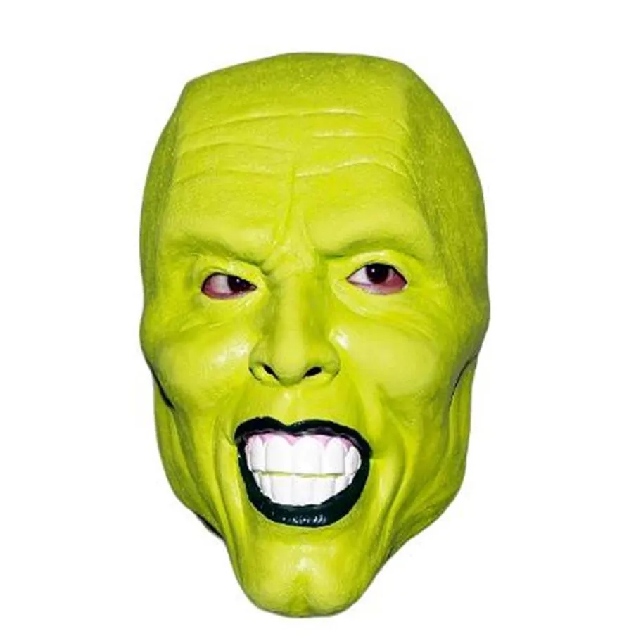 Halloween The Mask Jim Carrey Cosplay Green Mask Costume Adult Fancy ...