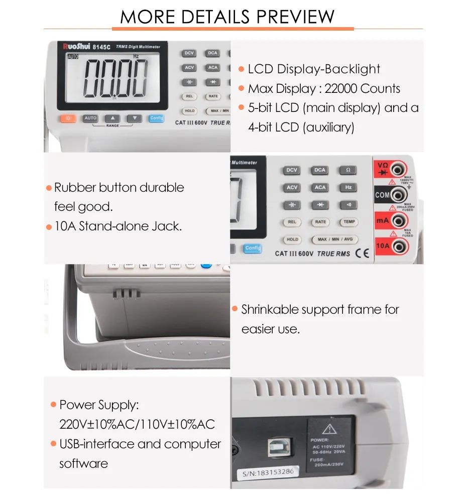 Wholesale Victor Ut123d Smart Digital Multimeter Six And A Half Digit ...