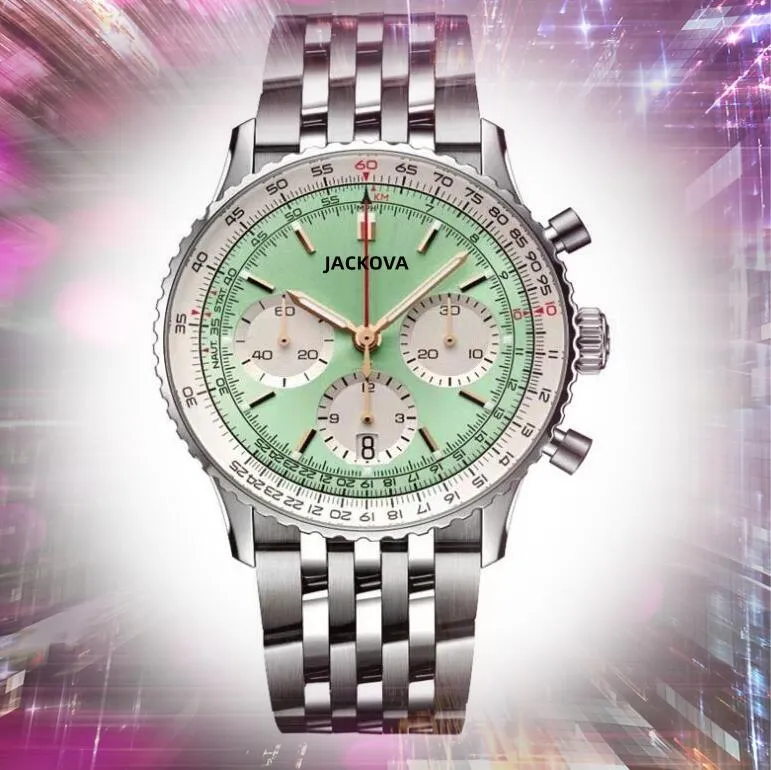 Three Eyes Mens Time Clock Watches Stopwatch 43mm Elegant Luxurious ...