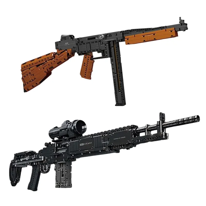 2024 Tompson Submachinegun MK14 Building Blocks Model Gun Military Toys ...