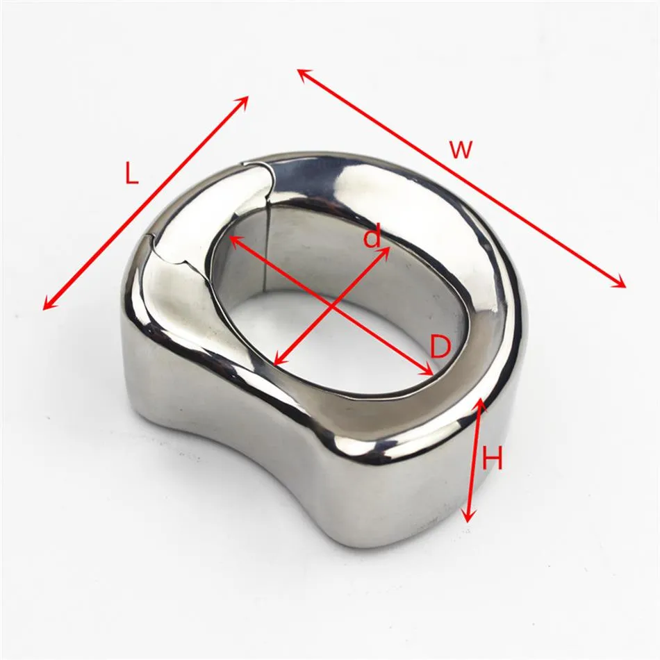 7 Sizes Cockrings Stainless Steel Scrotum Pendants Training Penis