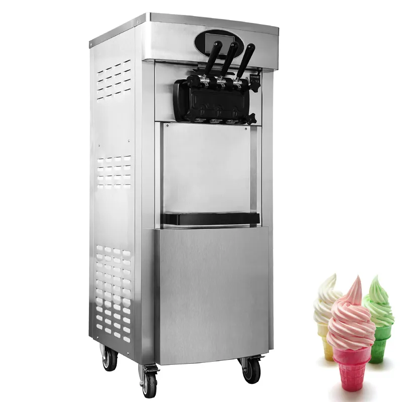 Commercial Soft Serve Ice Cream Machine Sorbet Coolers Tricolor Three ...