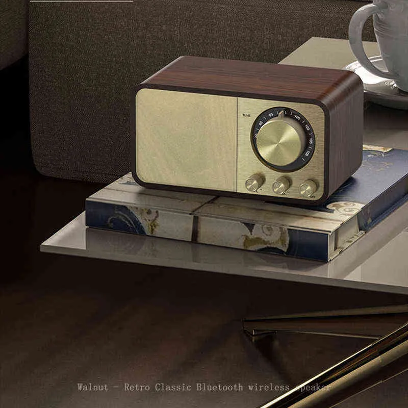 Retro Wooden Wooden Bluetooth Speaker With FM Radio And Subwoofer ...