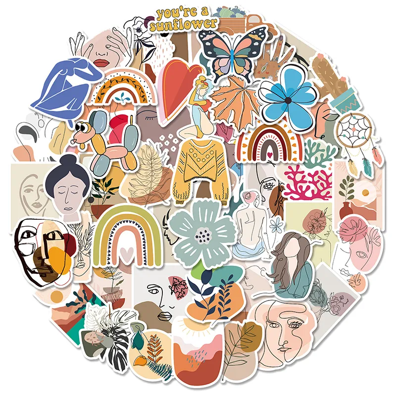 50 BOHO Graffiti Sticker Phone Laptop Skateboard Car Stickers Pack For ...