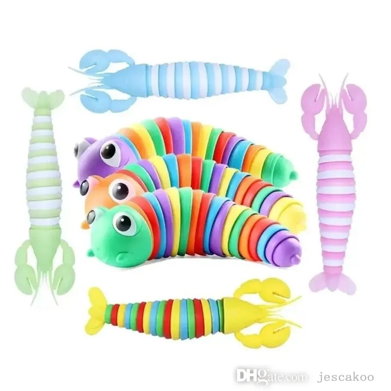 Fidget Toy Slug Articulado Flexible 3D Slugs Relief Anti Ansiedad ...