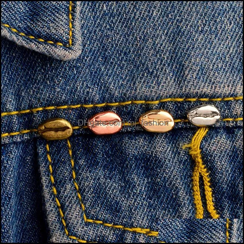 Geometric Coffee Bean Cowboy Collar Pins Alloy Metal Brooches For ...