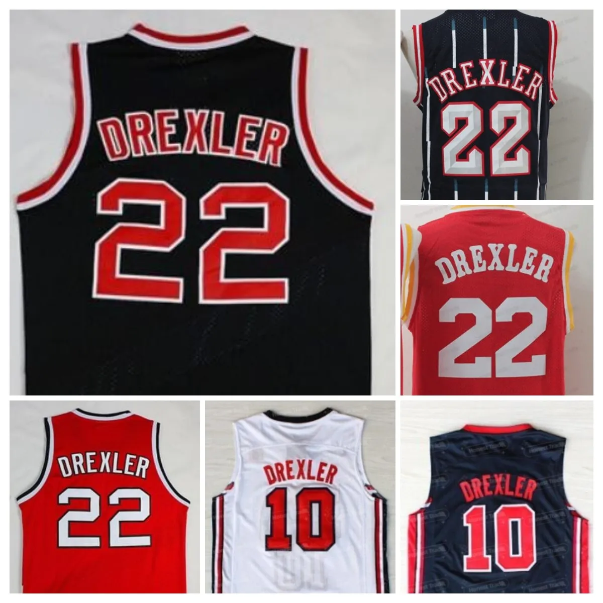 22 Clyde Drexler Black Basketball Jersey 1992 USA... From Top_hottest ...