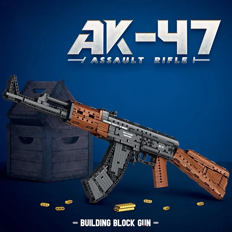 The Ak47 Automatic Rifle Gun Building Blocks Military Series MOC Ak 47 ...