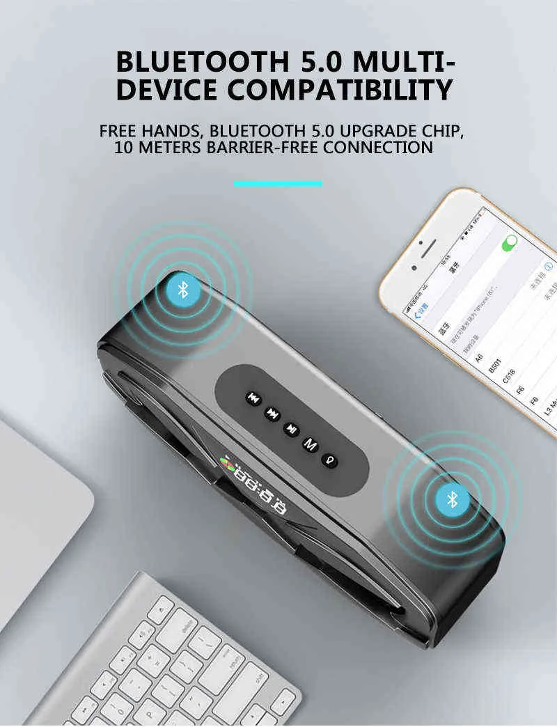 Cool Robot M8 Portable Bluetooth Speaker LED Rhythm Flash Wireless ...