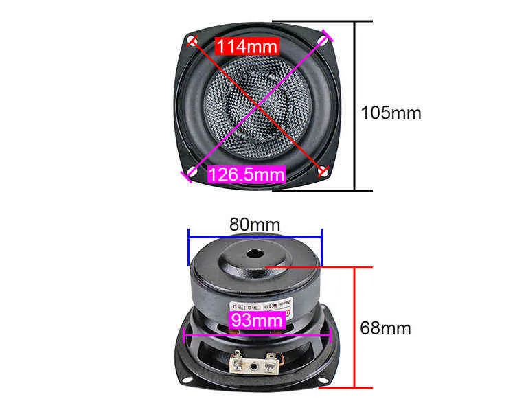 Portable Speakers 4 Inch Woofer Subwoofer Speaker Unit HIFI 4ohm 40W ...