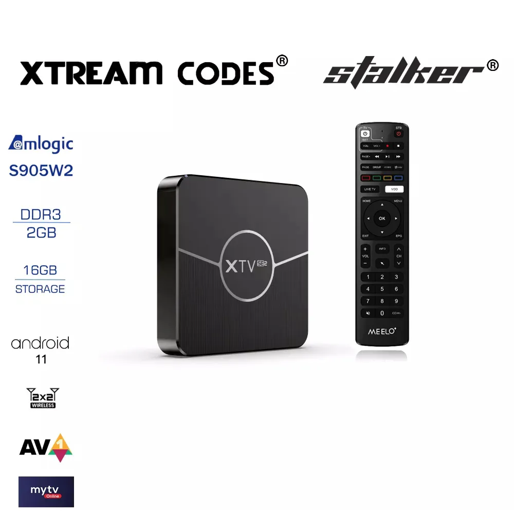 MEELO PLUS XTV SE2 TV BOX XTREAM CODES M￉DIA D￉CODER Android 11 2.4G ...