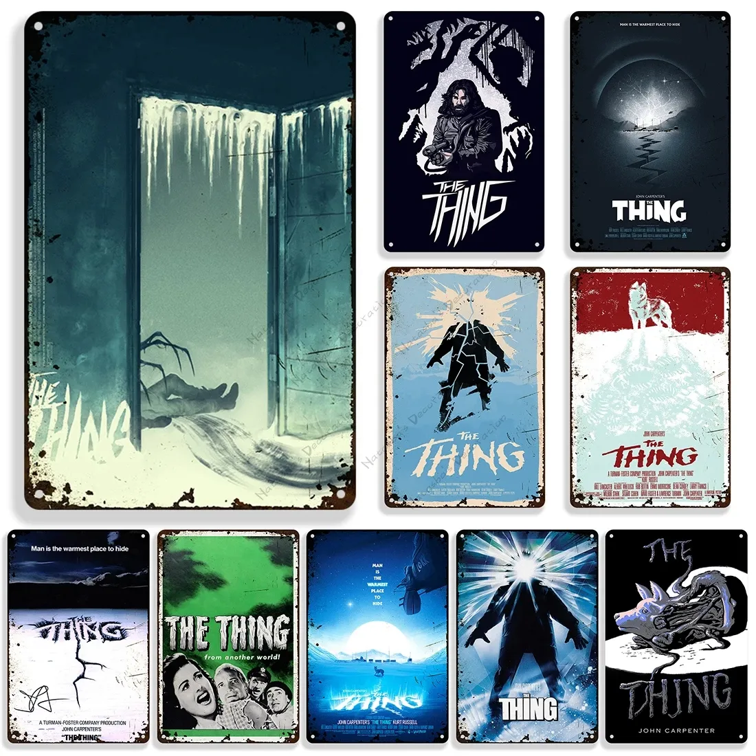 1982 Película De Terror The Thing Metal Pintura Rusty Cafe Home Bar Pub ...