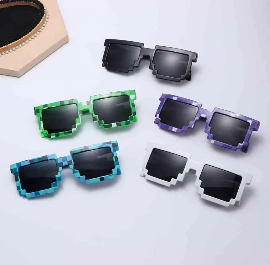 Thug Life Gamer Robot Retro Pixel Mosaic Sunglasses Party Cosplay Sun