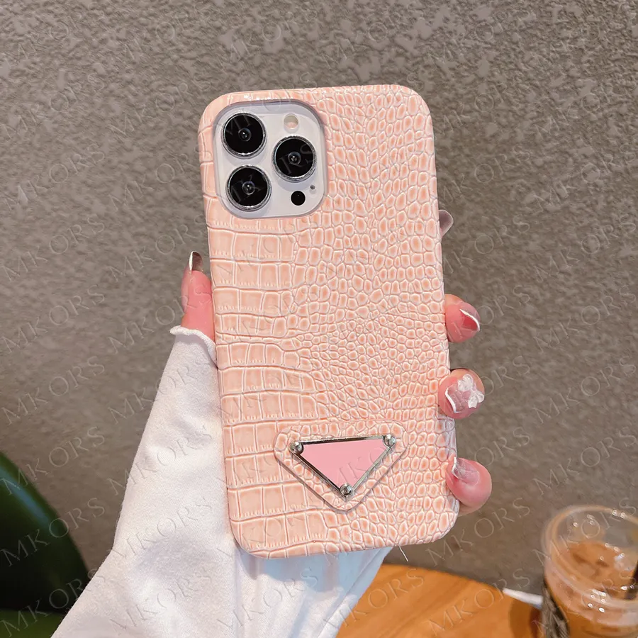 Luxury Triangle Design Phone Cases Crocodile Skin Case For IPhone 14 ...