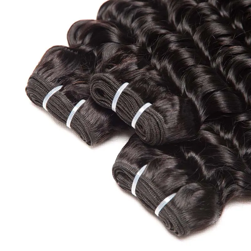 Premium Wavy Hair Bundles - 28 Inches Deep Wave Human Hair Weaves ...