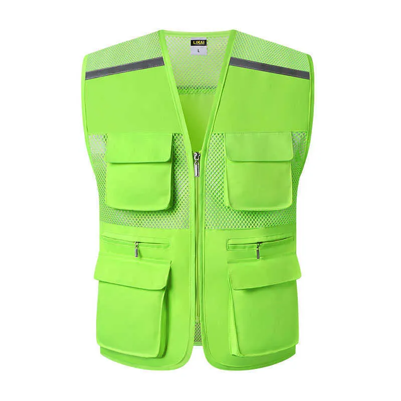 Multi-Pocket Work Vest - Reflective Safety Vest for Men, Custom Design ...