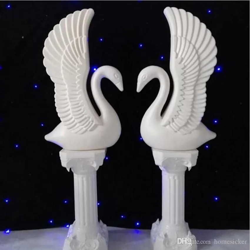 Upscale Elegant White Angel And Swan Roman Column Wedding Welcome Area ...