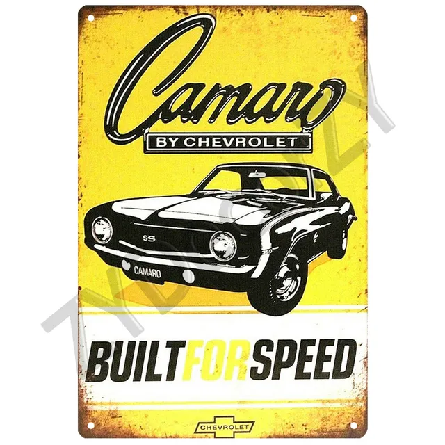 Chevy Metal Painting Tin Sign Plate Wall Vintage Art For Vintage Retro ...