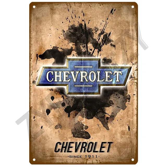 Chevy Metal Painting Tin Sign Plate Wall Vintage Art For Vintage Retro ...