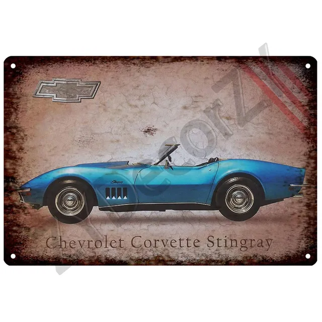 Chevy Metal Painting Tin Sign Plate Wall Vintage Art For Vintage Retro ...