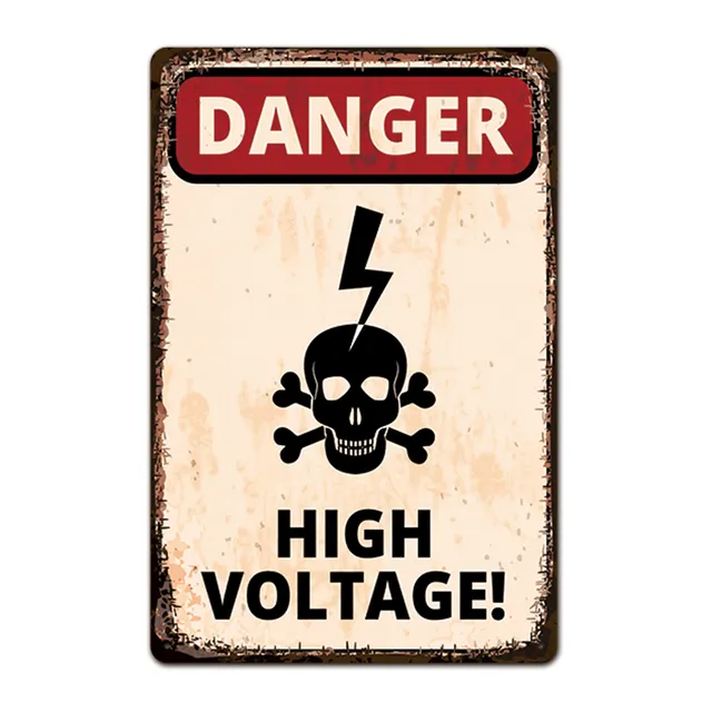 Danger DUST HAZARD Retro Metal Plate Tin Sign High Volatility Warning ...