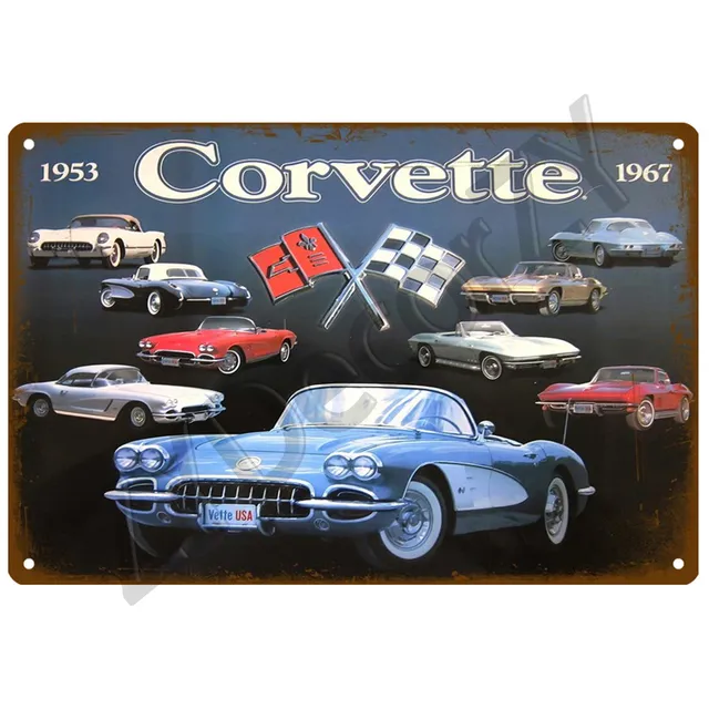 Chevy Metal Painting Tin Sign Plate Wall Vintage Art For Vintage Retro ...
