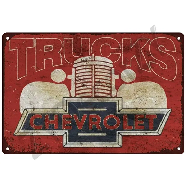 Chevy Metal Painting Tin Sign Plate Wall Vintage Art For Vintage Retro ...