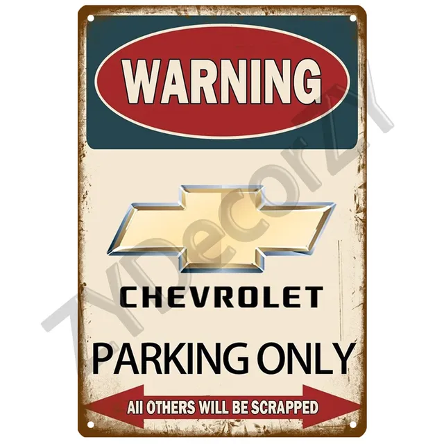 Chevy Metal Painting Tin Sign Plate Wall Vintage Art For Vintage Retro ...