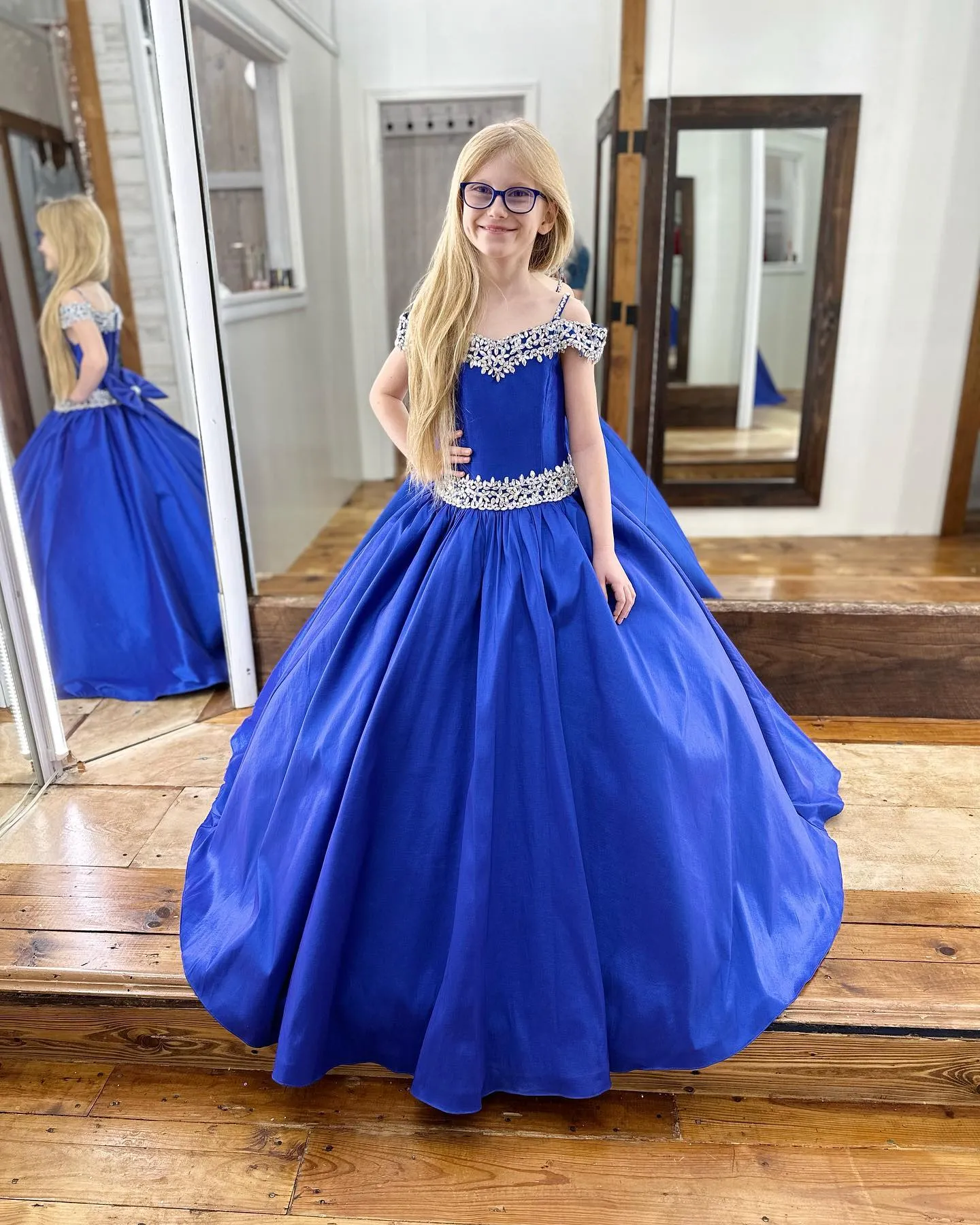 2023 Little Miss Pageant Dress With Bow Beading, AB Stones, And Red ...