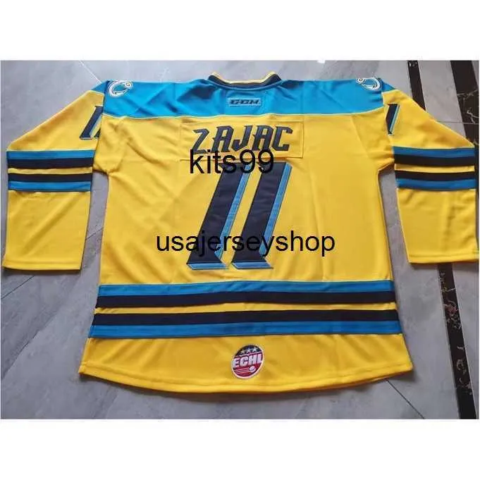 Hockey Jersey Men Youth Toledo Walleye 11 Zajac Vintage Polyester S-5XL ...