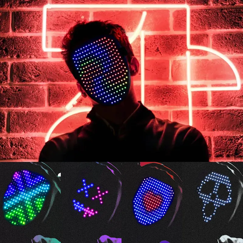 Bluetooth RGB LED Best Led Rave Mask With DIY Picture Animation And ...