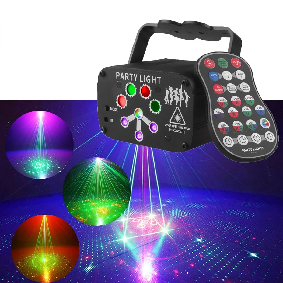 RGB Mini DJ Disco Laser Projector USB LED UV Sound Activated Strobe ...