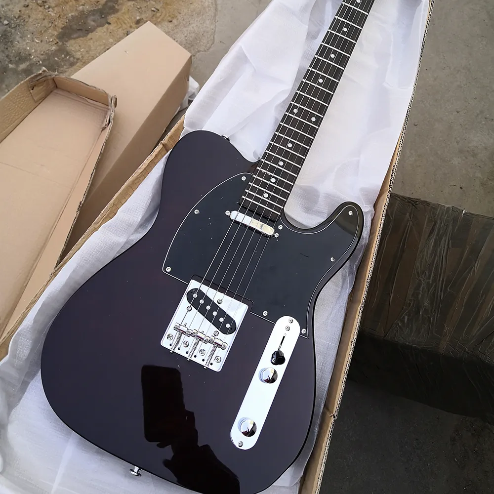 Electric Guitar Custom: 6 String Purple Electric Guitar With Black ...
