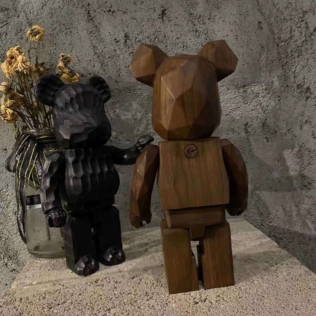 Bearbrick 400% Ebony Wavy Pattern Building Block Violent Bear Tide ...