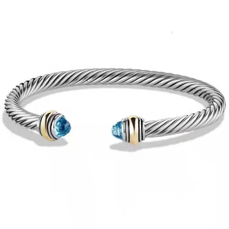 Crystal Wedding Bracelet for Women - 18k Gold Plated Wire Rope Bangle ...