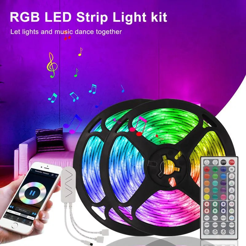 LED Light Belt Bluetooth APP Control 5050 RGB Color Changing Rope Light ...