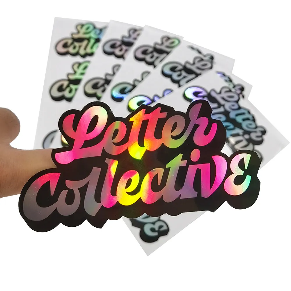 Holographic Clothing Color Change Decals, Rainbow Effect Metal Letter ...