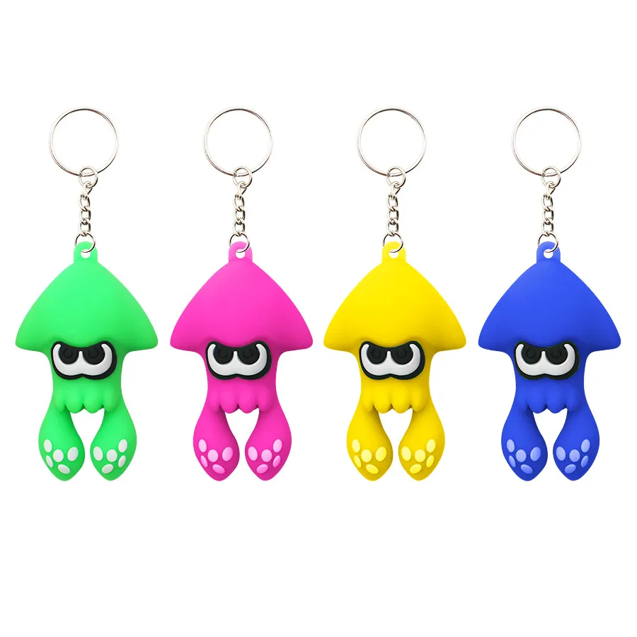 Splatoon Keychains: Cute Squid & Octopus PVC Keyrings Fun Game ...