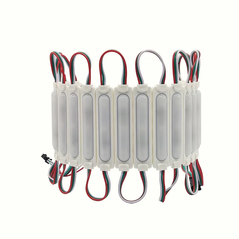 DC12V WS2811 RGB LED Module 5050 3 LED Pixel String With Milky Lens ...