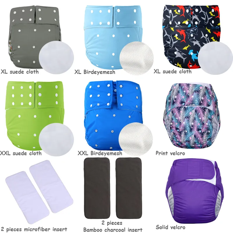 Adult Cloth Diapers: XXL Pocket Cloth Nappy With Birdseye Mesh & Double ...
