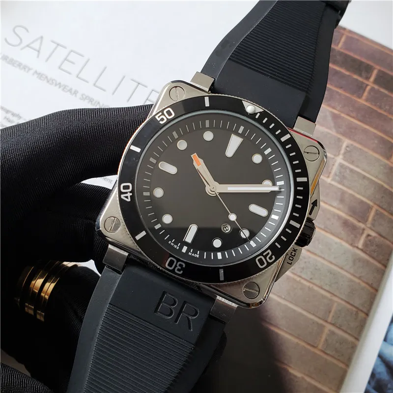 Stainless Steel Ring Automatic Square Watches For Men With Glow In The ...
