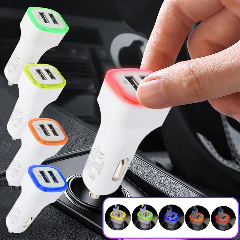 Portable Dual Port USB Cars With Wireless Charging With Universal LED ...