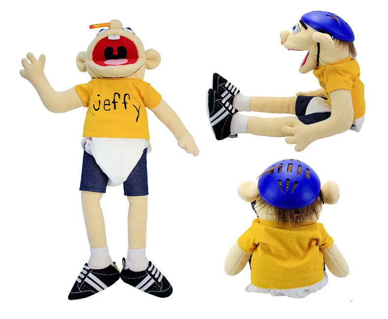 Plush Dolls 60cm Large Jeffy Boy Hand Puppet Children Soft Talk Show ...