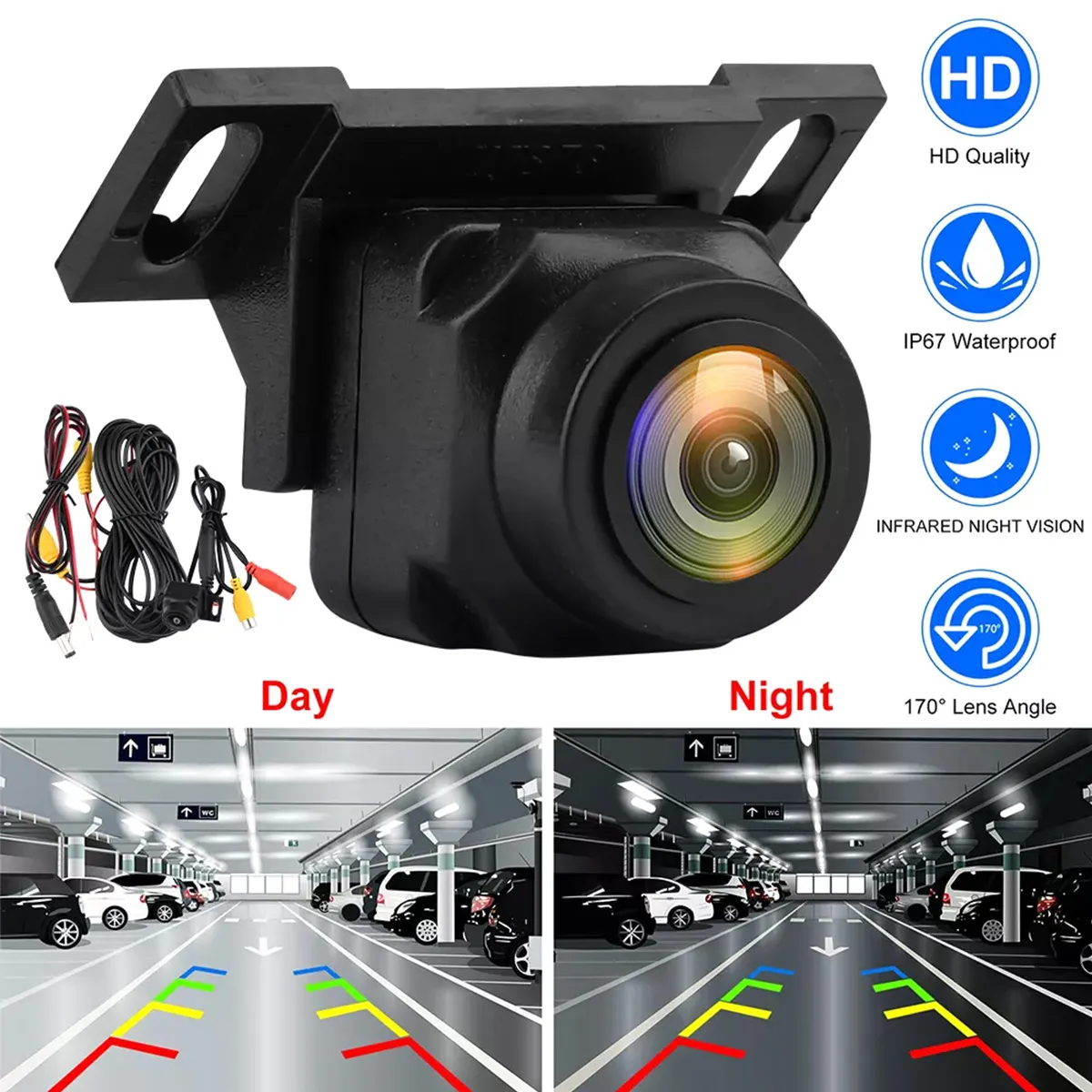 Car Backup Camera Rear View Camera 1080P 170 Degree Wide Angle ...